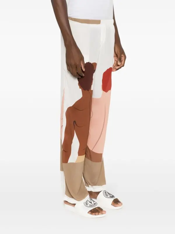AMIR SLAMA Graphic-print Silk Shirt - Neutrals