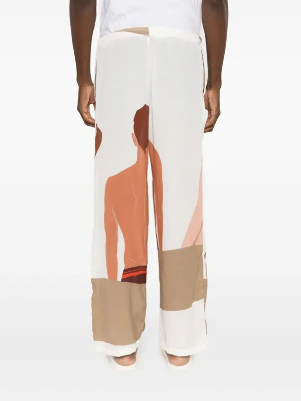 AMIR SLAMA Graphic-print Silk Shirt - Neutrals