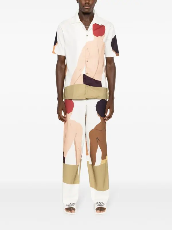 AMIR SLAMA Graphic-print Wide-leg Trousers