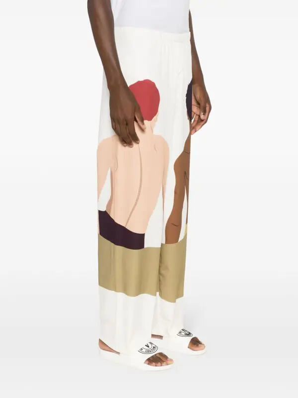 AMIR SLAMA Graphic-print Wide-leg Trousers