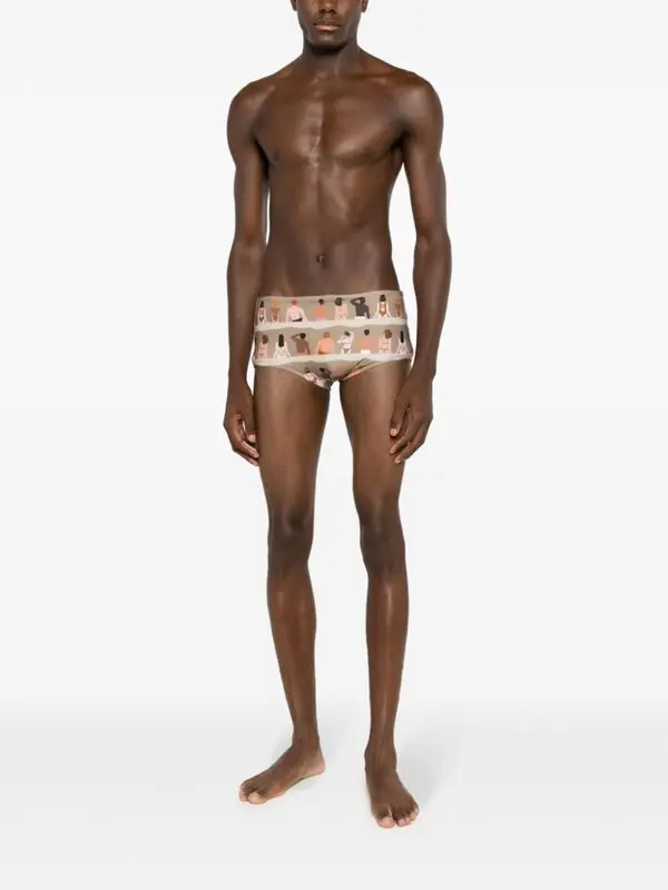 AMIR SLAMA Graphic-print Swim Trunks