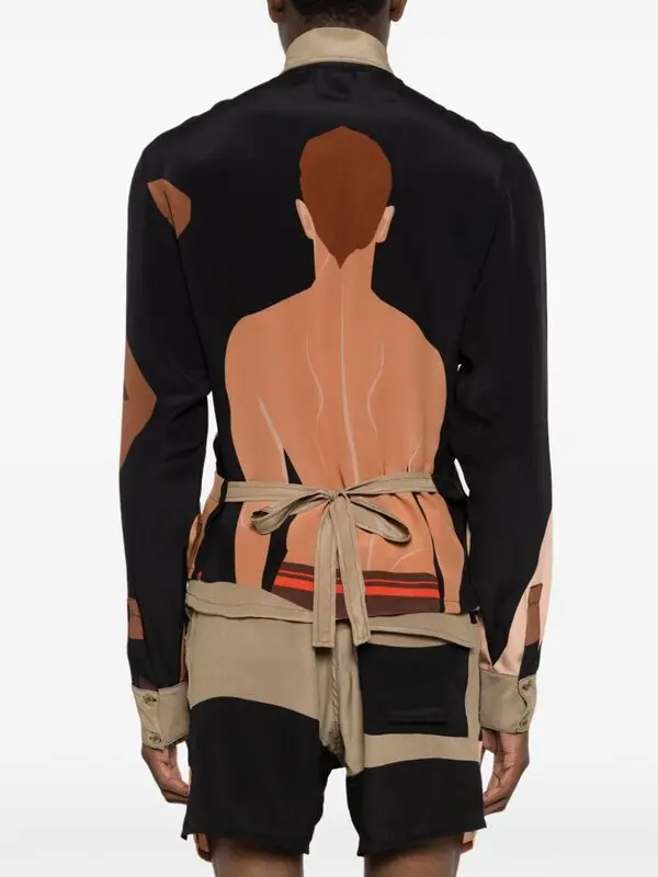 AMIR SLAMA Graphic-print Silk Shirt