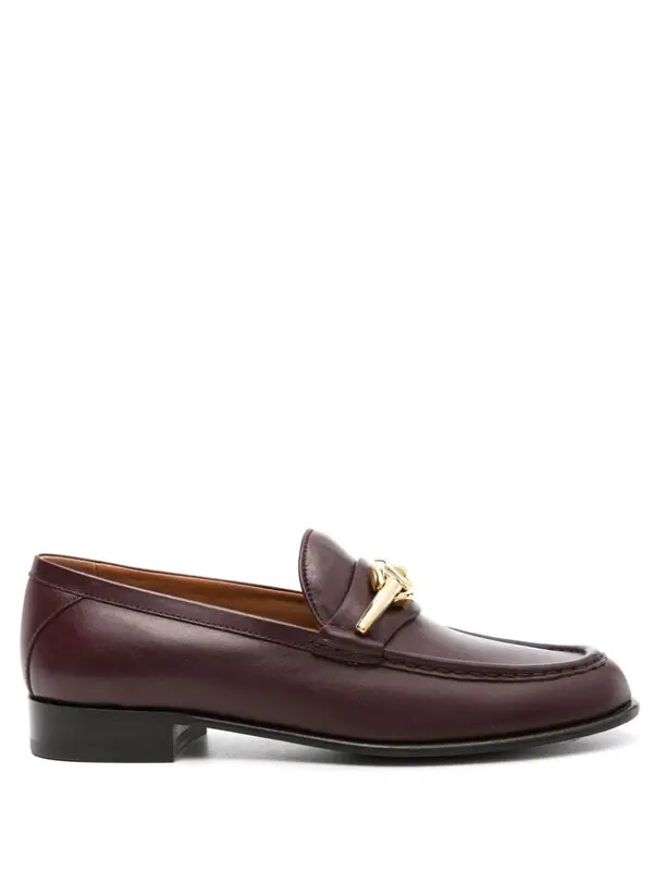 Valentino Garavani Vlogo Moon Leather Loafers - Red
