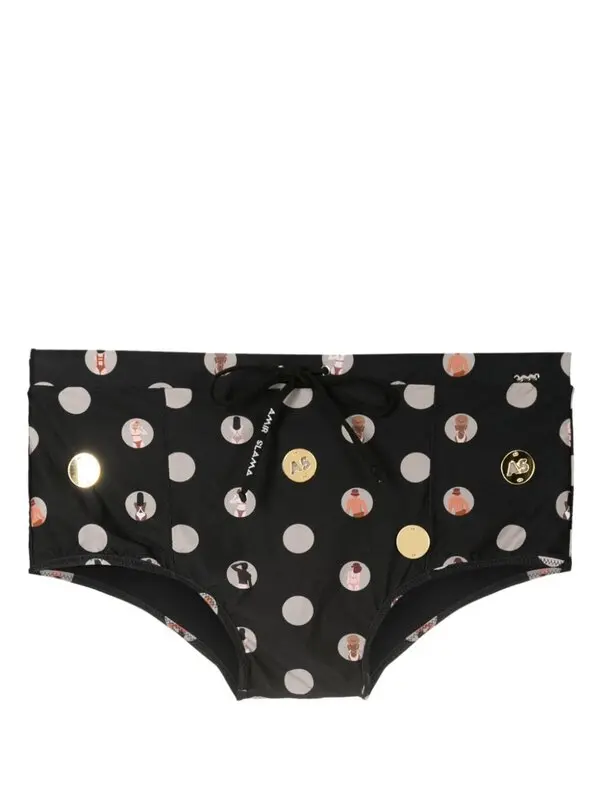 AMIR SLAMA Graphic-print Swim Shorts - Black