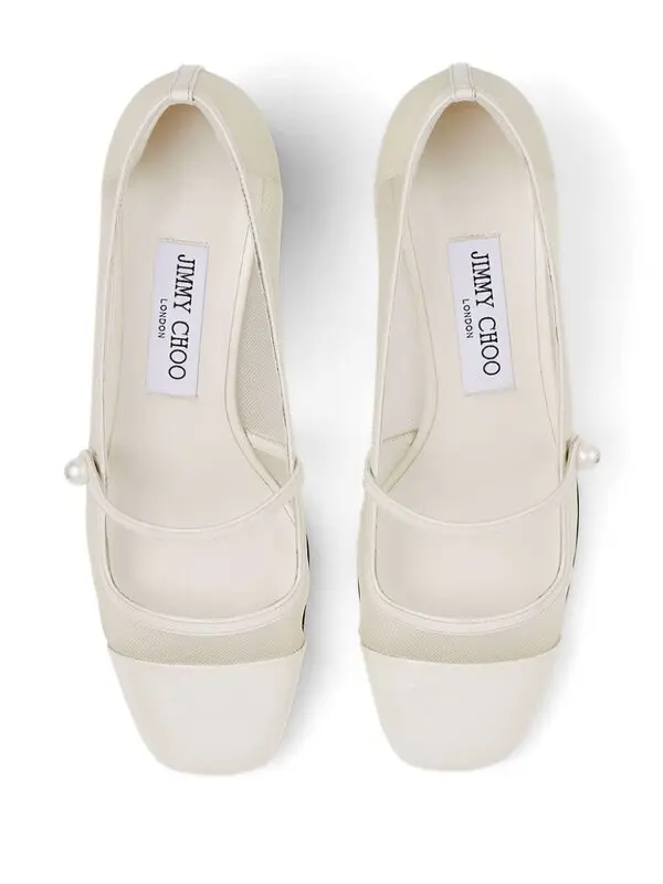 JIMMY CHOO Elisa 45 Mary Jane Pumps With Pearl Embellishment
