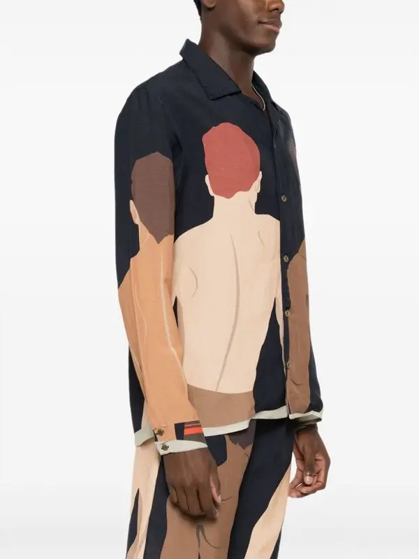 AMIR SLAMA Graphic-print Long-sleeved Shirt