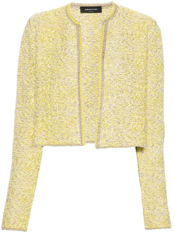 Fabiana Filippi Marl Knit Open-front Cardigan - Yellow