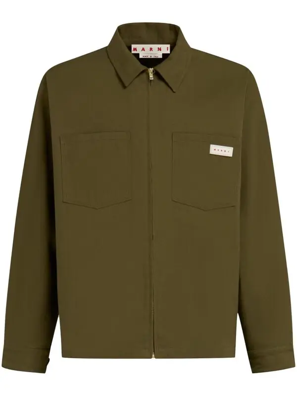 Marni Logo-patch Zip-up Shirt