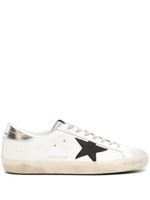 GOLDEN GOOSE Super-star Leather Trainers With Black Nubuck Star