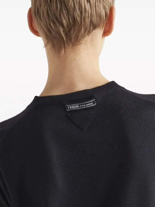 Prada Triangle-logo Cashmere Top