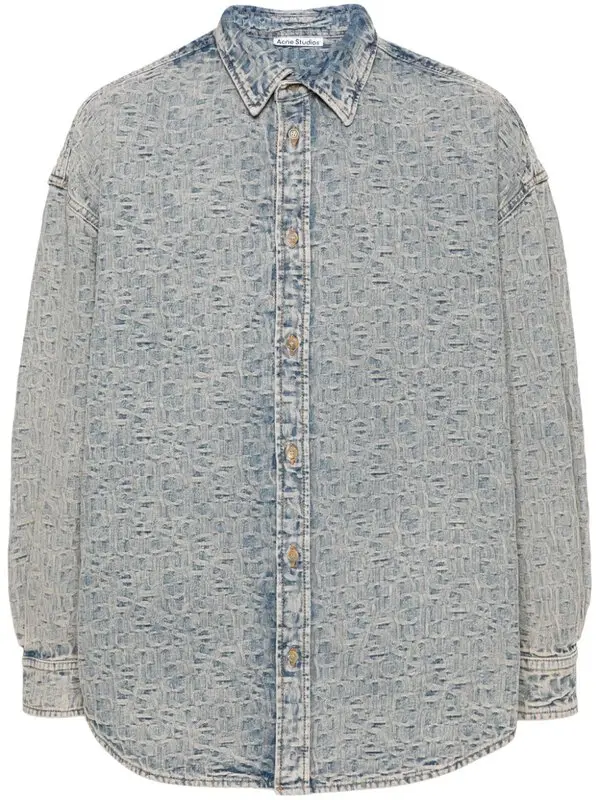 Acne Studios Monogram-jacquard Denim Shirt