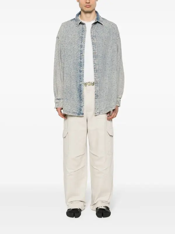 Acne Studios Monogram-jacquard Denim Shirt