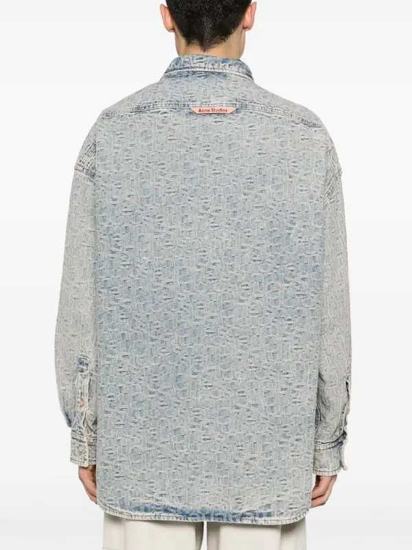 Acne Studios Monogram-jacquard Denim Shirt