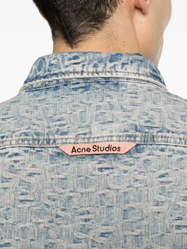 Acne Studios Monogram-jacquard Denim Shirt