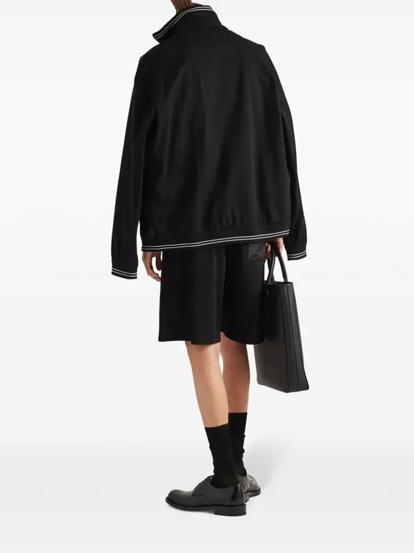 Prada Triangle-logo Panelled Bomber Jacket