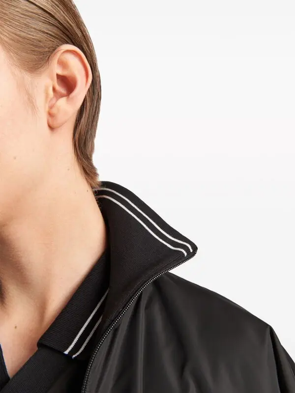 Prada Triangle-logo Panelled Bomber Jacket