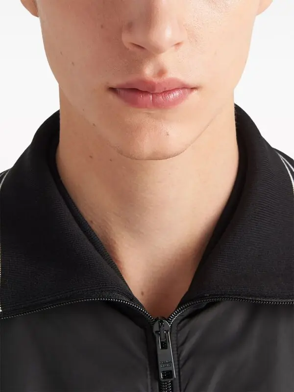 Prada Triangle-logo Panelled Bomber Jacket