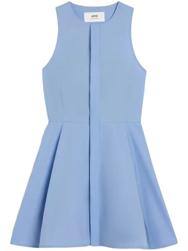 AMI Paris Sleeveless Flared Minidress - Blue