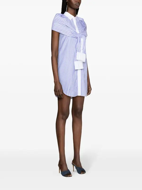 Dsquared2 Knotted-sleeves Striped Shirtdress