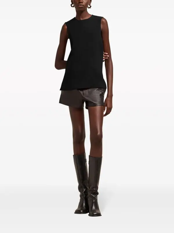 AMI Paris Crepe Tank Top - Black