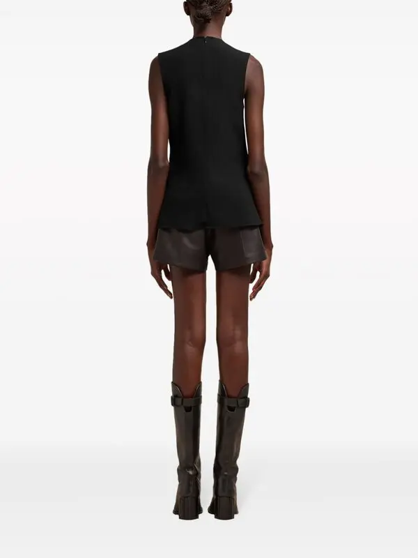 AMI Paris Crepe Tank Top - Black