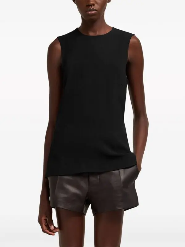 AMI Paris Crepe Tank Top - Black