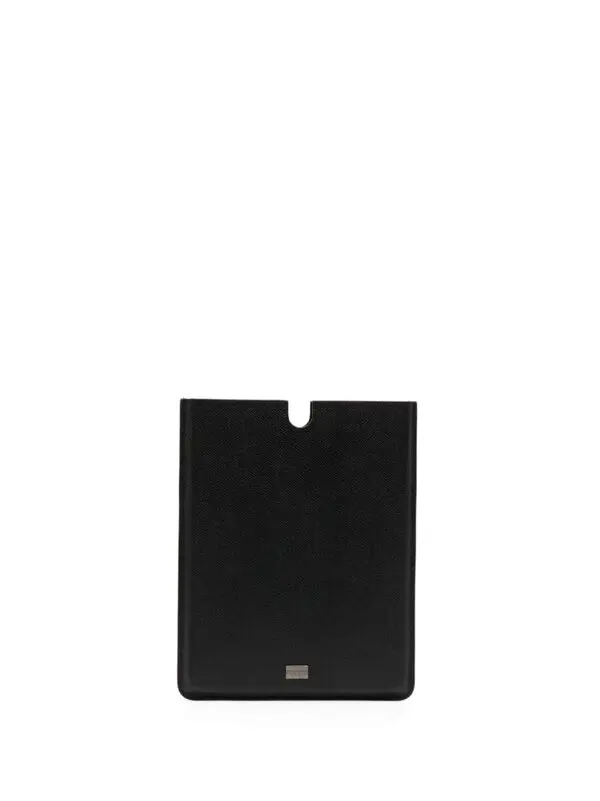 Dolce & Gabbana Logo-plaque Leather Tablet Case - Black