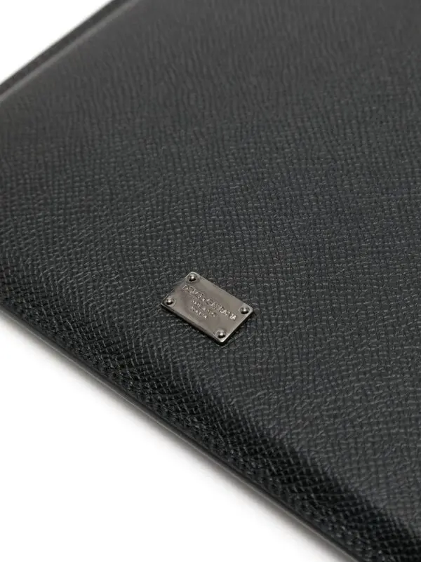 Dolce & Gabbana Logo-plaque Leather Tablet Case - Black