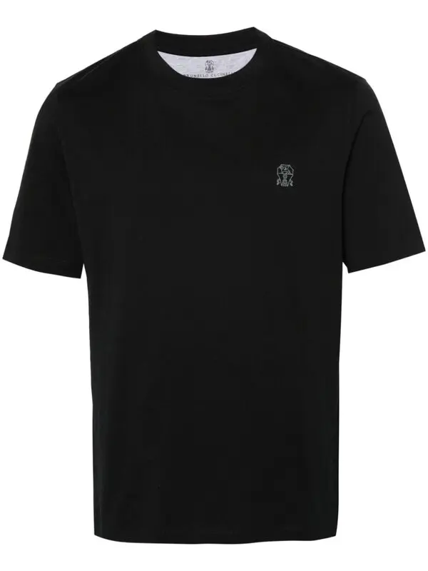 Brunello Cucinelli Logo-print T-shirt - Black