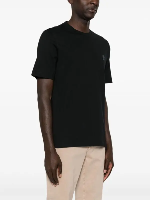 Brunello Cucinelli Logo-print T-shirt - Black