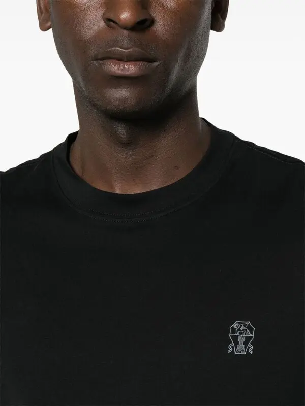 Brunello Cucinelli Logo-print T-shirt - Black