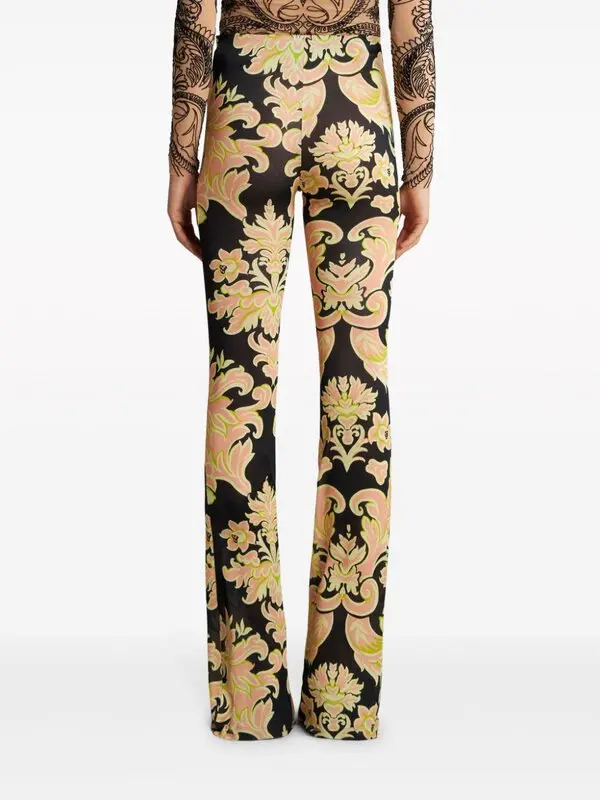 Etro Floral-print High-waisted Trousers - Black