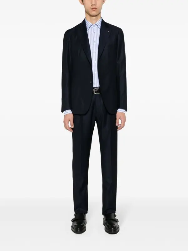 Etro Pegaso Motif-embroidered Cotton Shirt - Blue