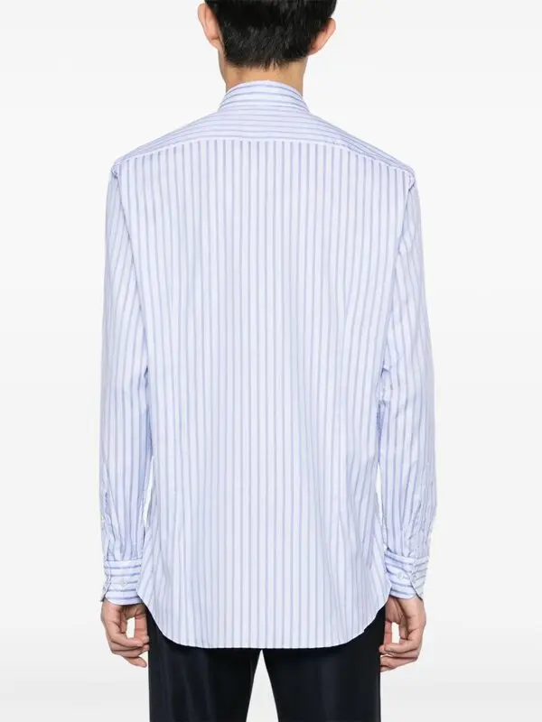 Etro Pegaso Motif-embroidered Cotton Shirt - Blue