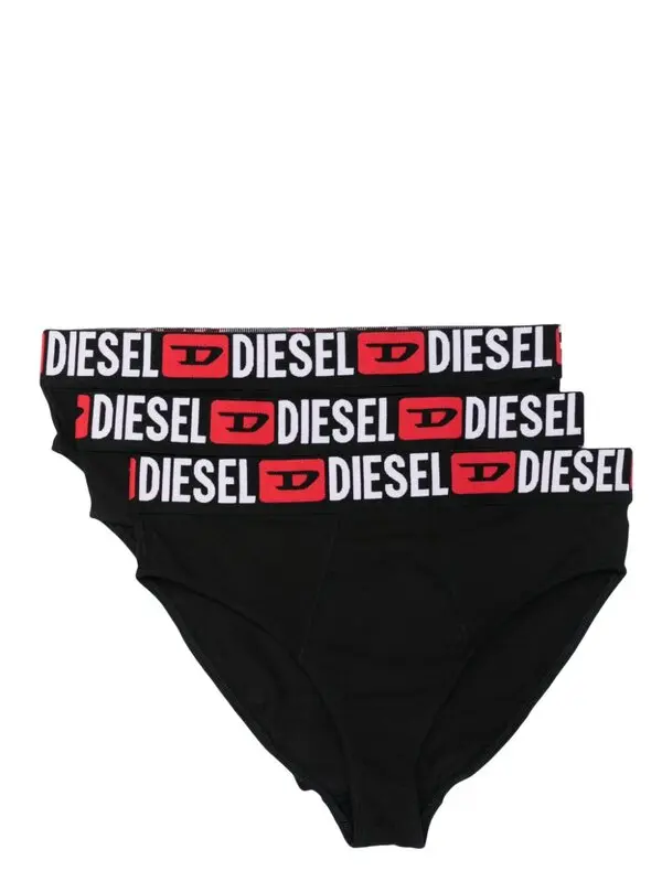 DIESEL Logo-waistband Briefs - Black