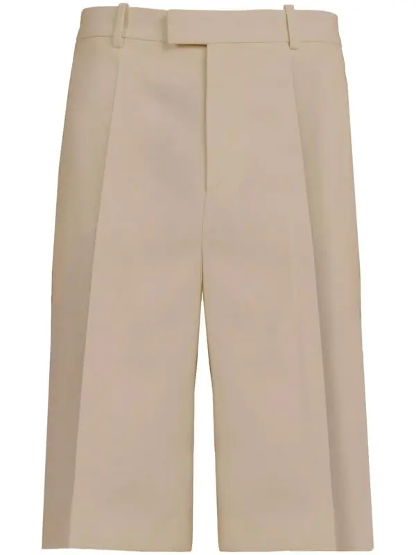 FERRAGAMO Pressed-crease Bermuda Shorts - Neutrals