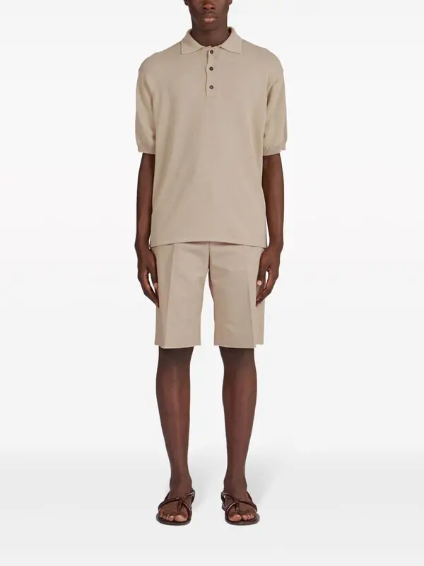 FERRAGAMO Pressed-crease Bermuda Shorts - Neutrals
