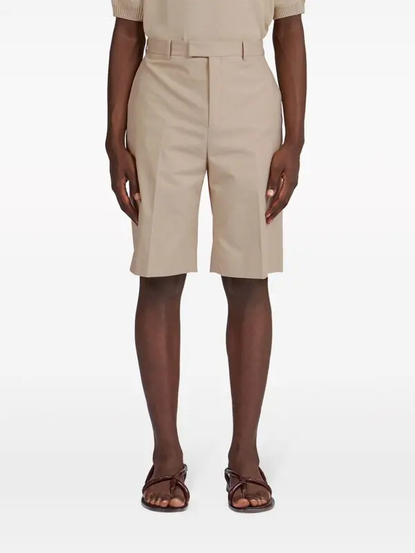 FERRAGAMO Pressed-crease Bermuda Shorts - Neutrals