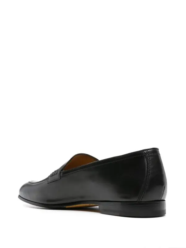 DOUCAL'S Leather Penny Loafers - Black
