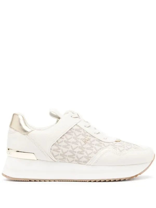Michael Kors Raina Logo-jacquard Platform Sneakers - Gold