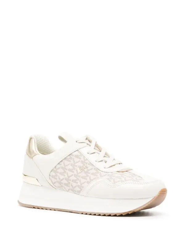 Michael Kors Raina Logo-jacquard Platform Sneakers - Gold