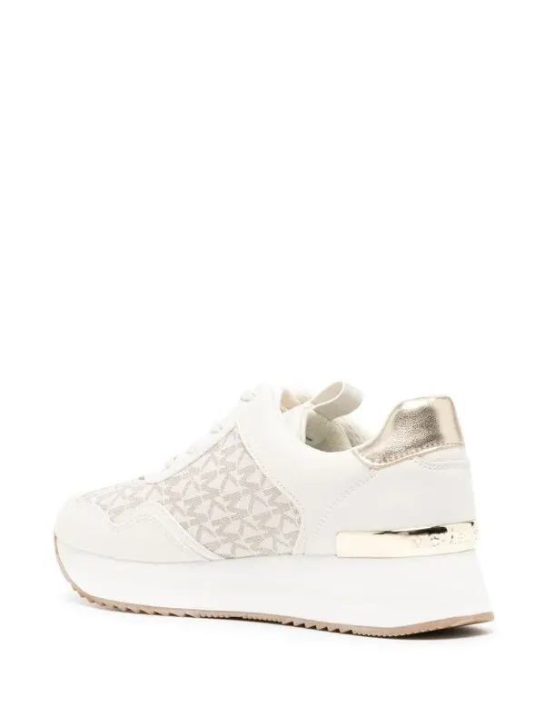 Michael Kors Raina Logo-jacquard Platform Sneakers - Gold