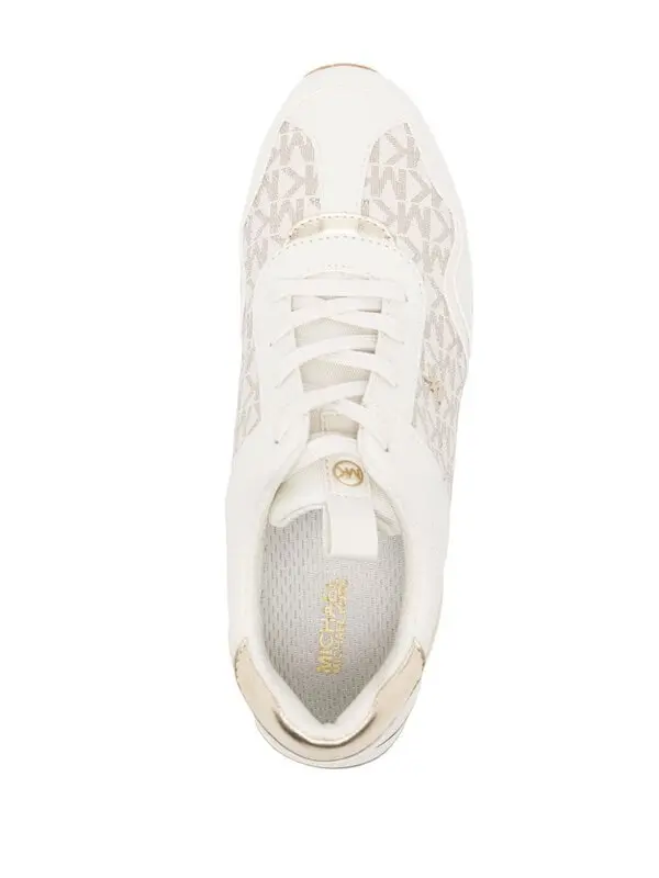 Michael Kors Raina Logo-jacquard Platform Sneakers - Gold