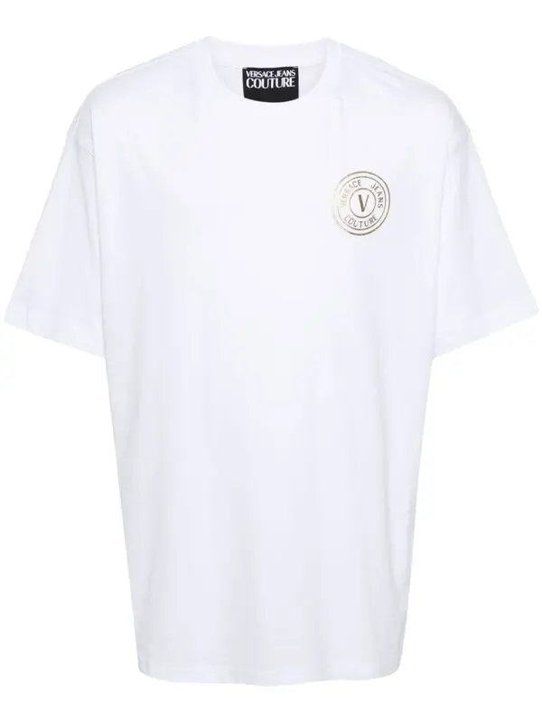 Versace V-emblem Cotton T-shirt - White