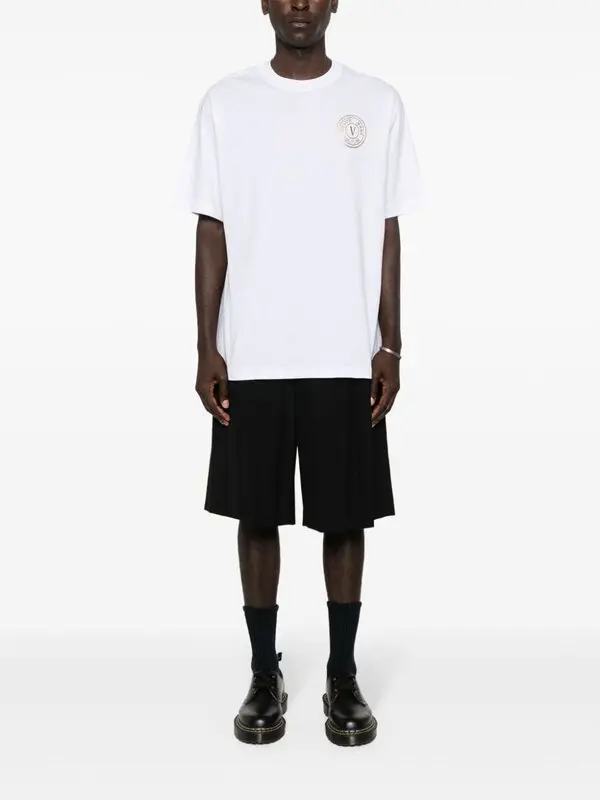 Versace V-emblem Cotton T-shirt - White