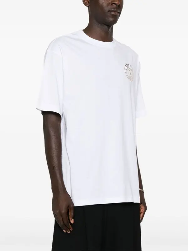 Versace V-emblem Cotton T-shirt - White
