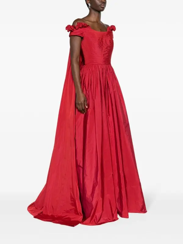 Elie Saab Cape-effect Taffeta Gown