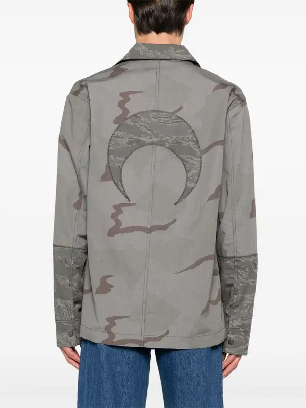 MARINE SERRE Ripstop Classic-collar Shirt Jacket - Grey