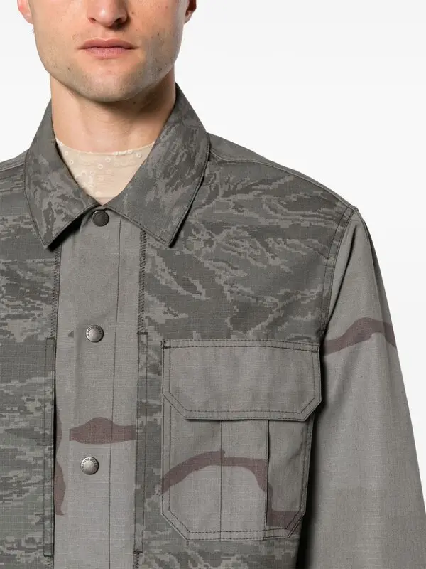 MARINE SERRE Ripstop Classic-collar Shirt Jacket - Grey