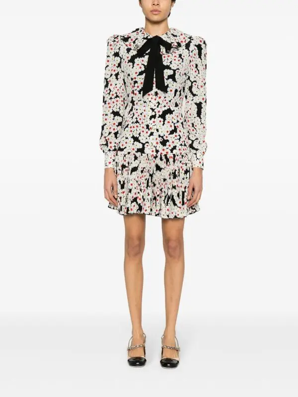 Alessandra Rich Daisy-print Silk Dress